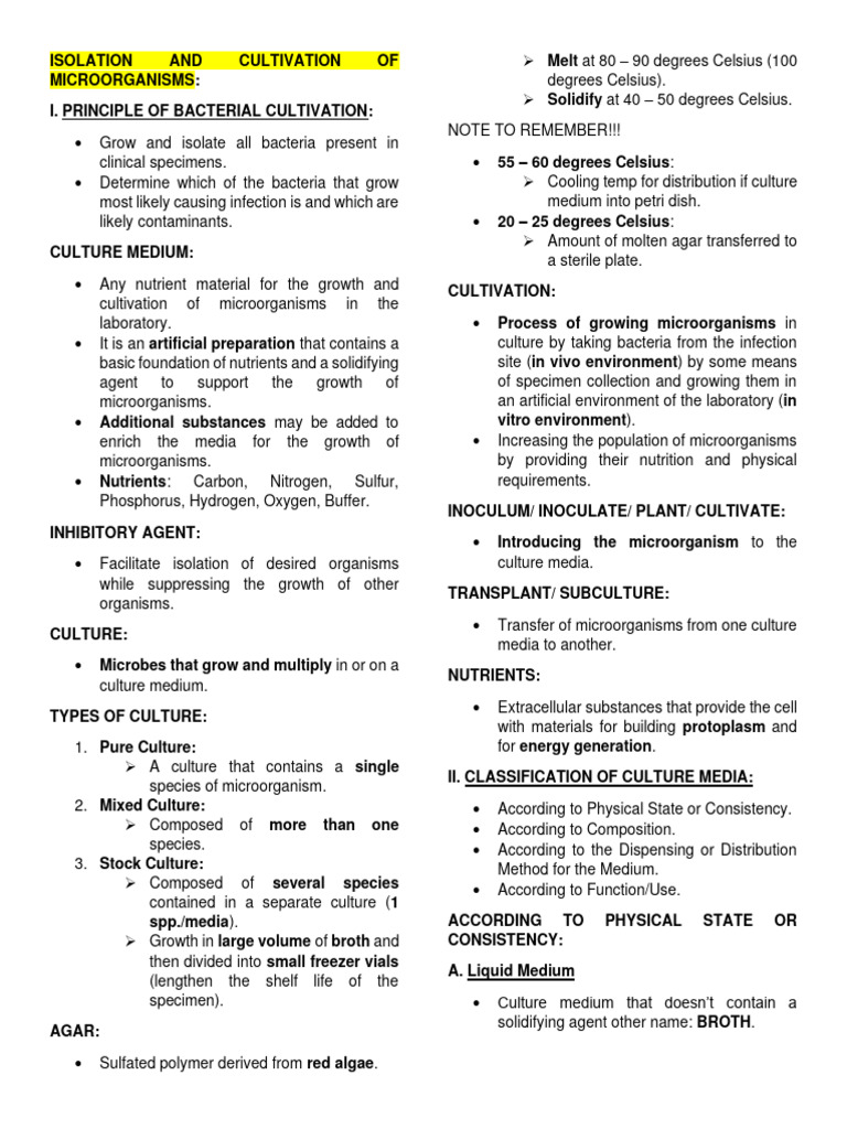 Bacterial Cultivation Principles | PDF | Growth Medium | Streptococcus