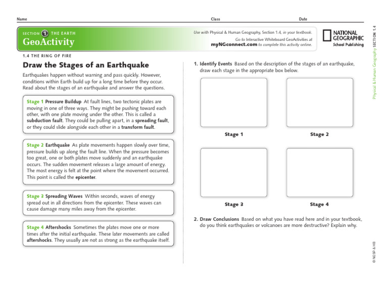 Ch2, L1-4 The Ring of Fire (HW) 1 | PDF | Earthquakes | Plate Tectonics