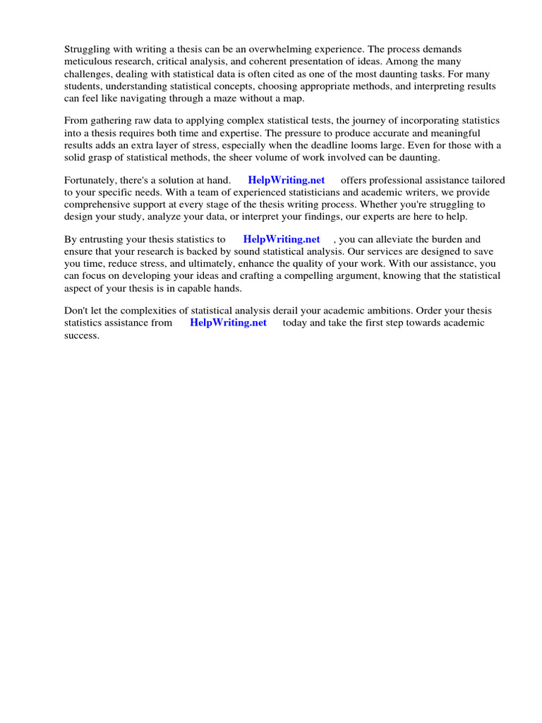 Thesis Statistics PDF | PDF