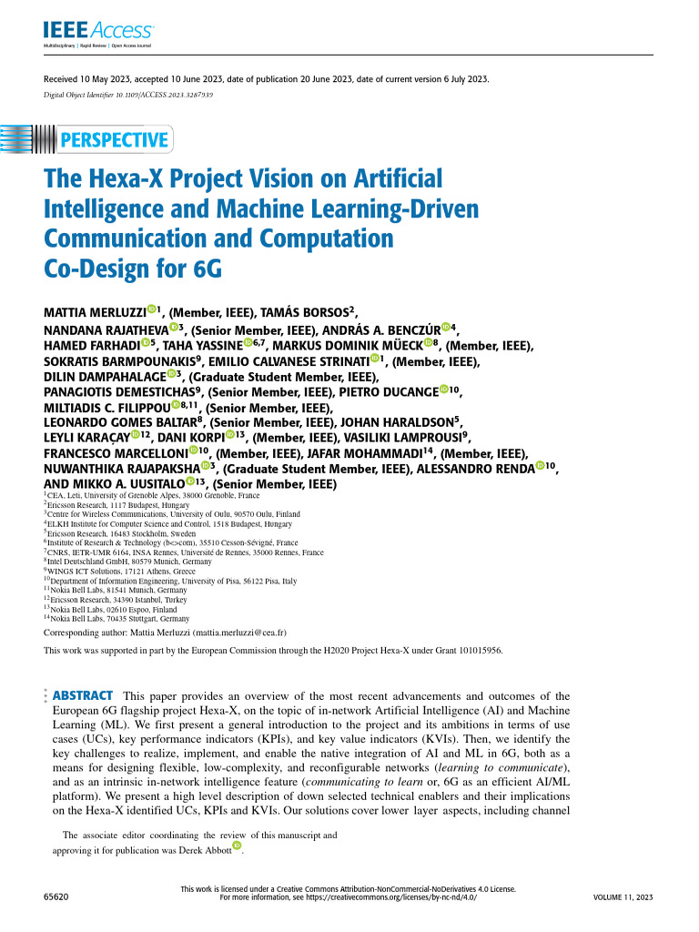 The Hexa-X Project Vision On Artificial Intelligence and Machine Learning-Driven Communication ...