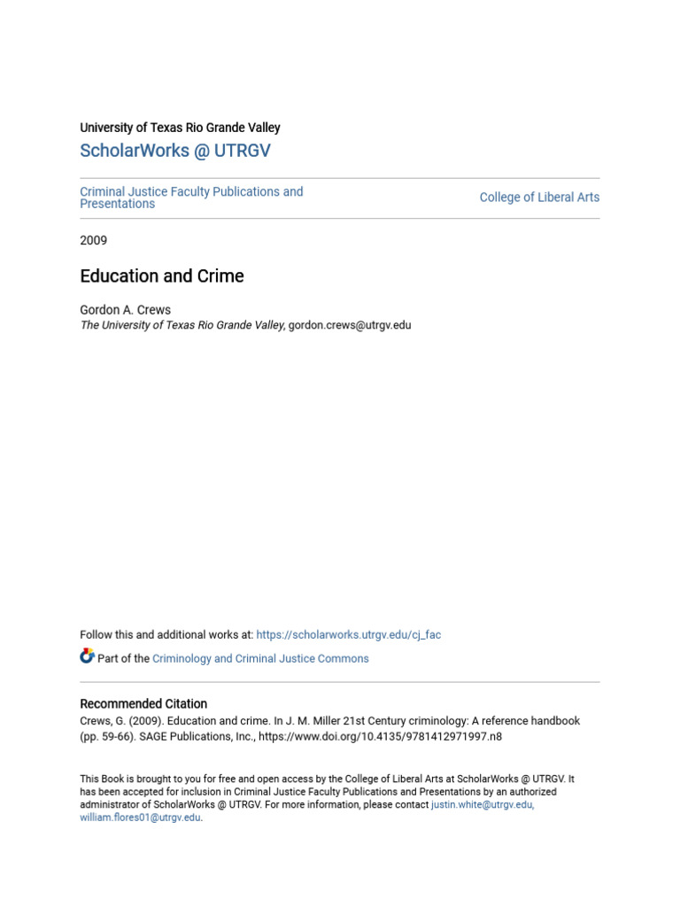 Education and Crime | PDF