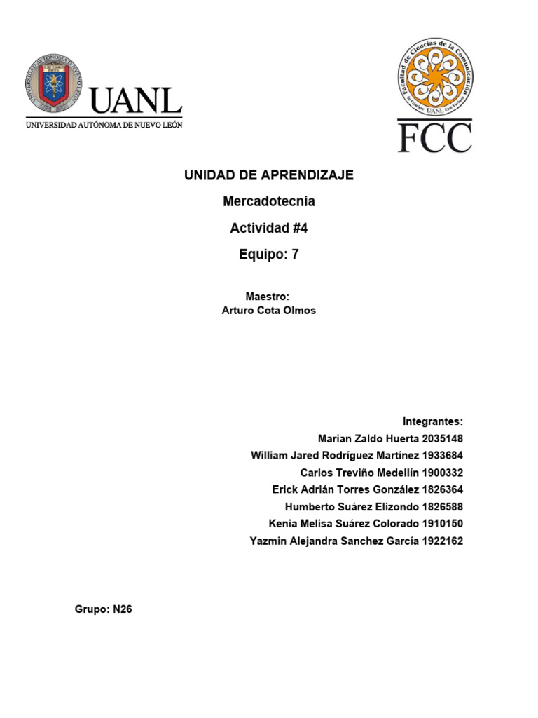 ACT 4 MERCADOTECNIA EQUIPO 7 | PDF | Marca | Business