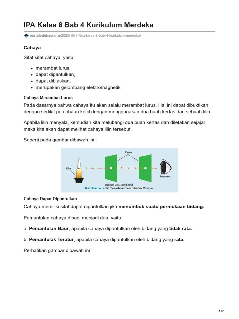IPA Kelas 8 Bab 4 Kurikulum Merdeka | PDF