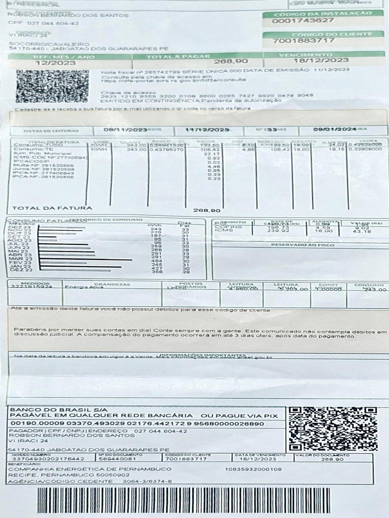 Conta Neoenergia 12 23 | PDF