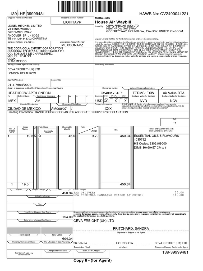 OH - House Bill of Lading - 2024-02-28T114621.241 | PDF | Economies | Supply Chain Management
