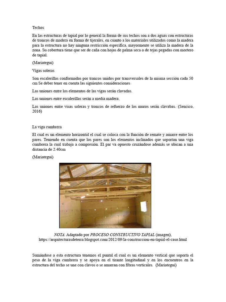 Techos Tapial Con Imagenes A | PDF | Ingeniero civil | Elementos ...