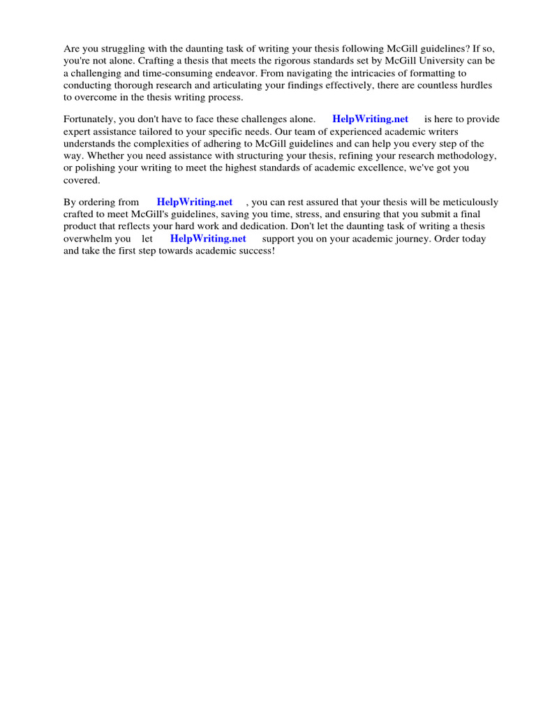 Thesis Mcgill Guidelines | Download Free PDF | Thesis | Literacy