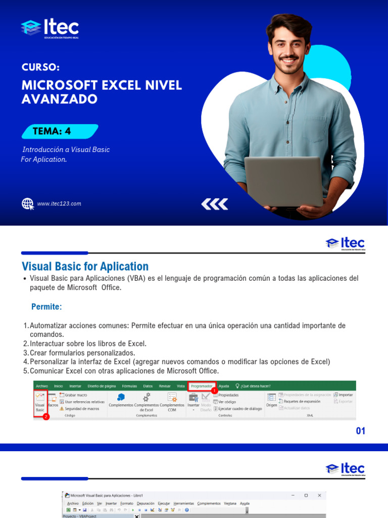 VBA Avanzado en Excel | PDF | Microsoft Excel | Visual Basic para Aplicaciones