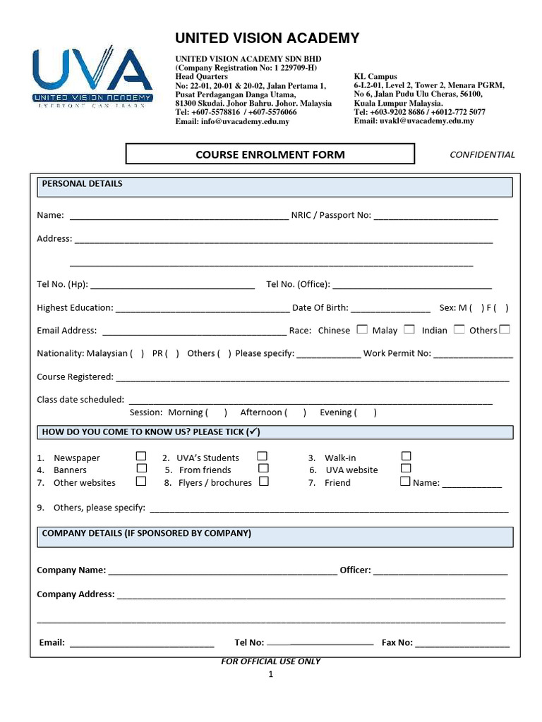 Enrolment Form For PQE and RISM+ DIEA | PDF | Payments | Justice