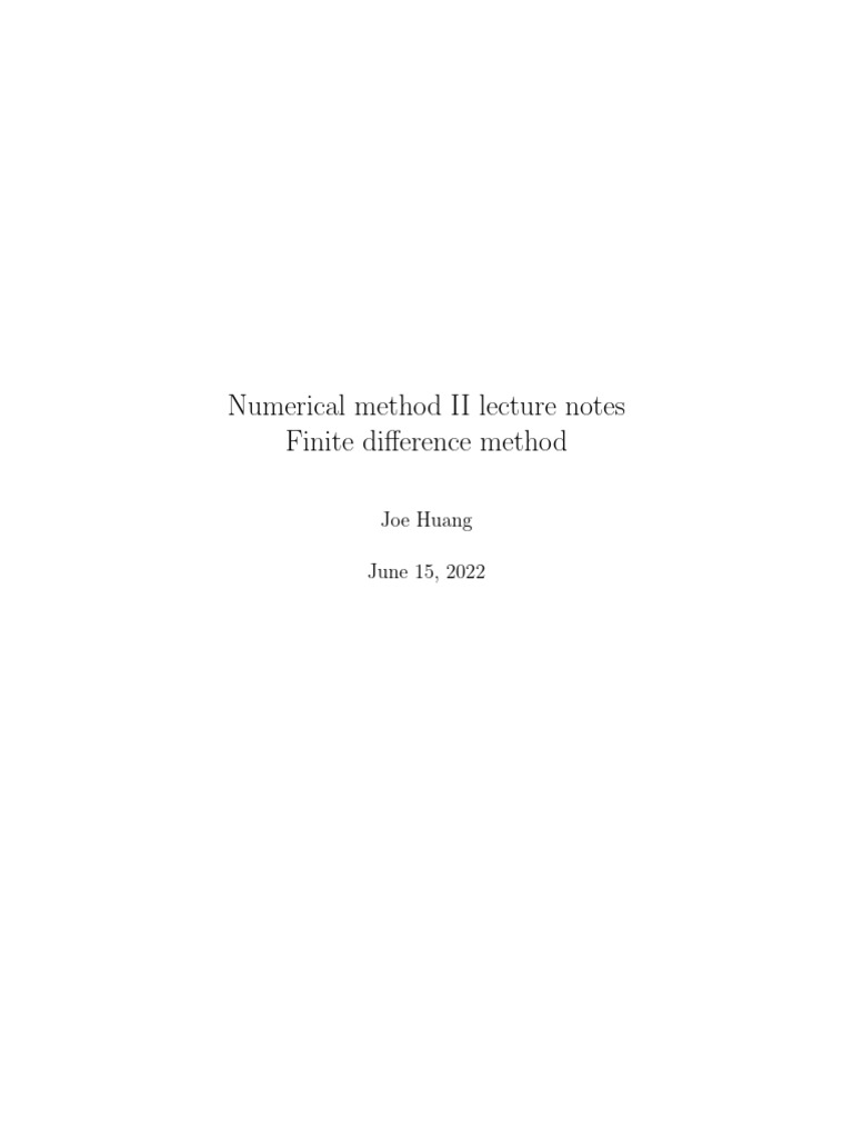 Finite Difference Method 1 | PDF | Eigenvalues And Eigenvectors | Mathematical Concepts