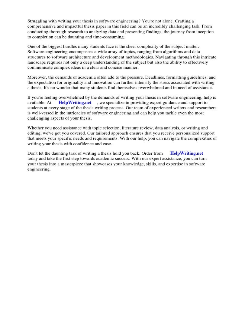 Thesis Paper Software Engineering | PDF