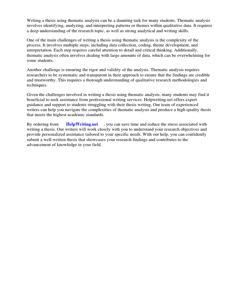 Thesis Using Thematic Analysis | PDF | Essays