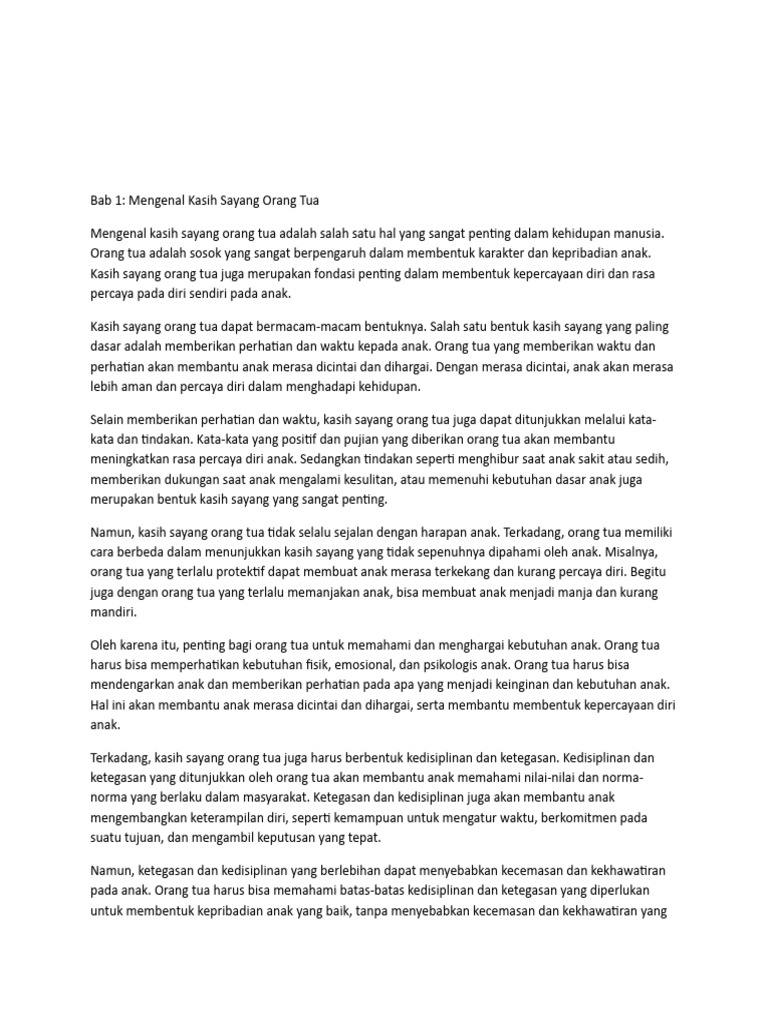 Kasih Sayang Orang Tua by Alzy | PDF