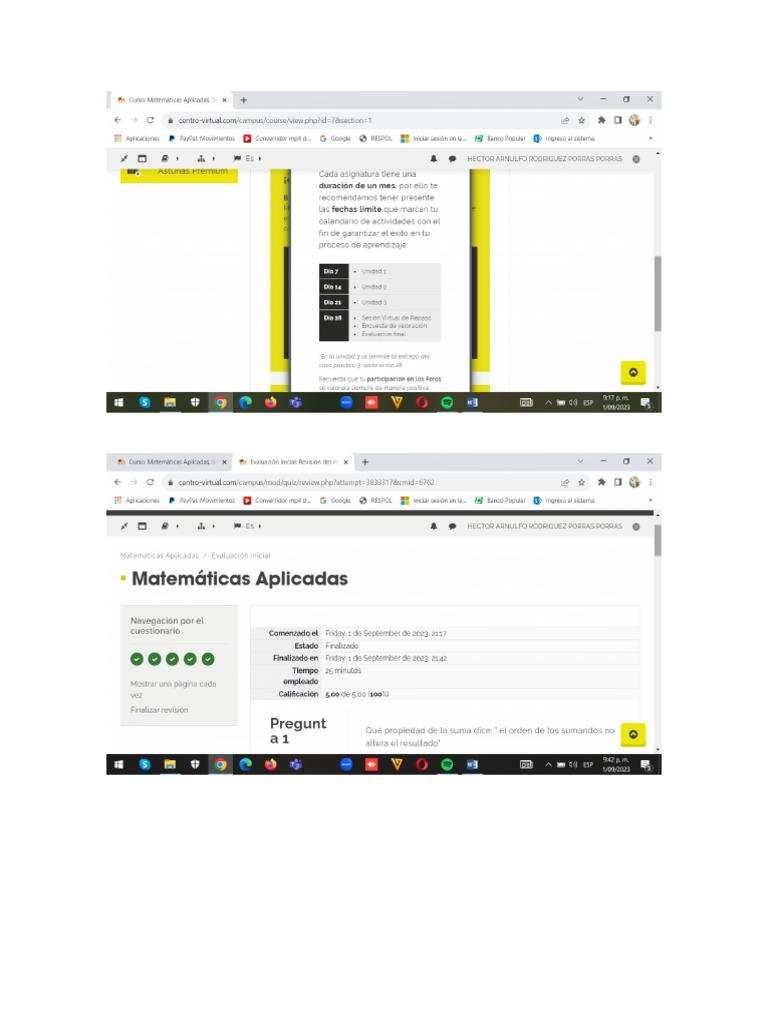 Evaluacion Inicial MATE APLICA | PDF