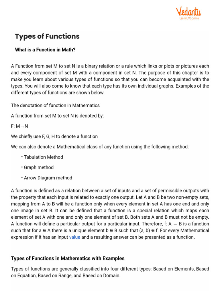 Types of Functions | PDF