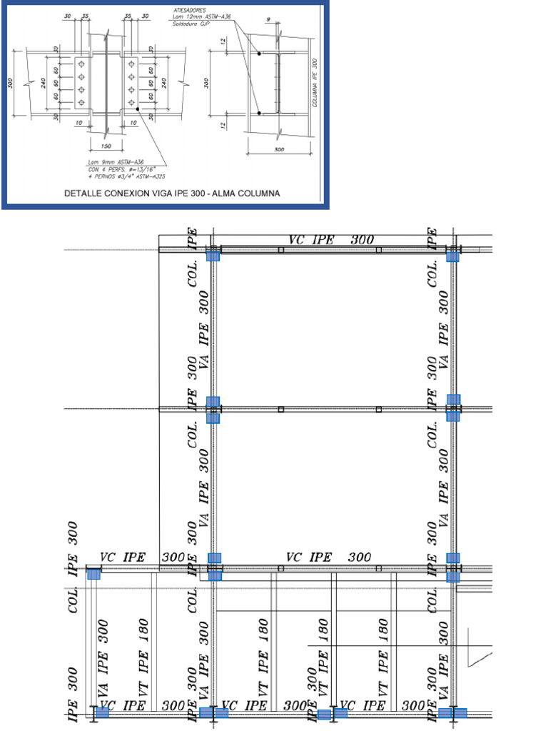 Conexion de Alma A Viga Ipe 300 | PDF