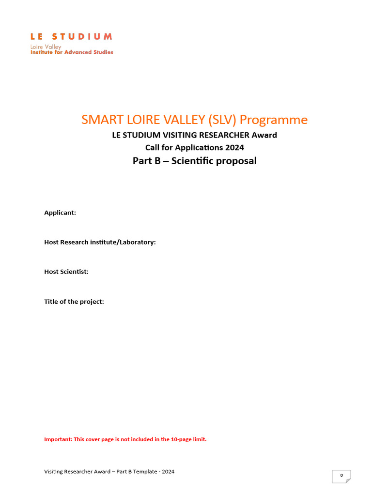 Template PartB VisitingResearcher 2024 | PDF | Science | Observation