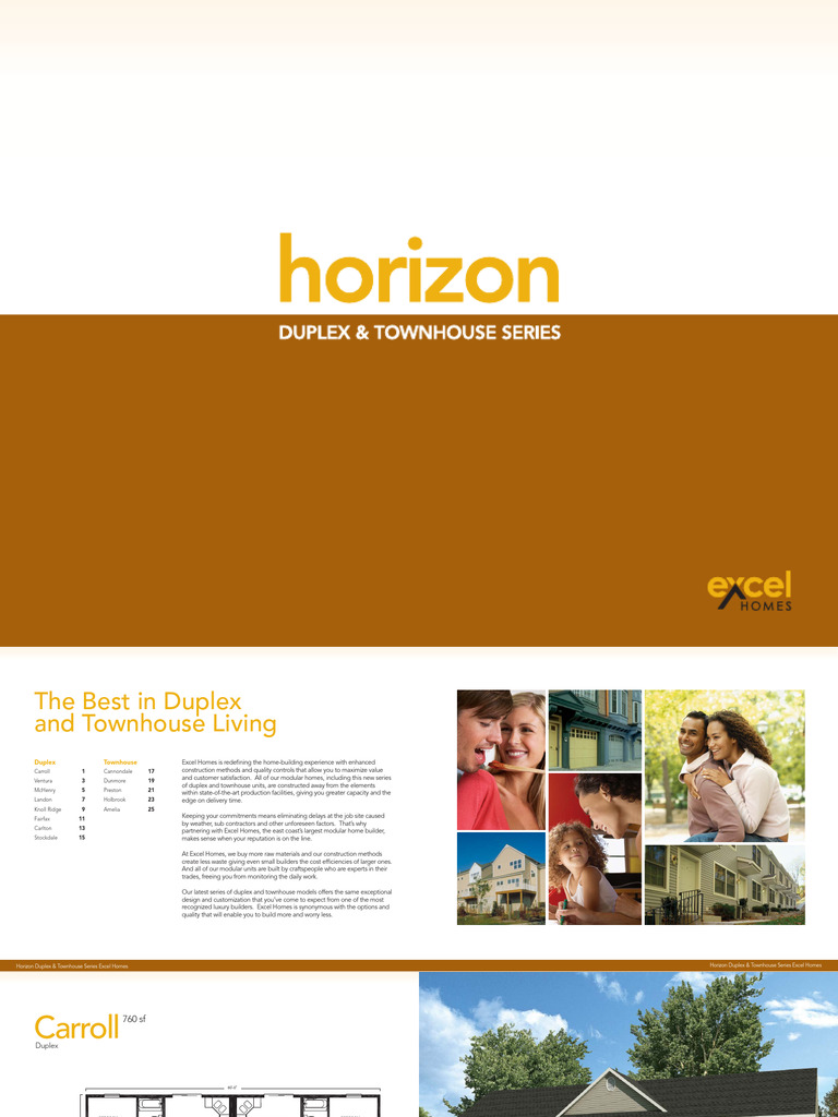 Excel Homes Horizons Duplex Townhouse Collection | PDF | Bedroom | Interior Design
