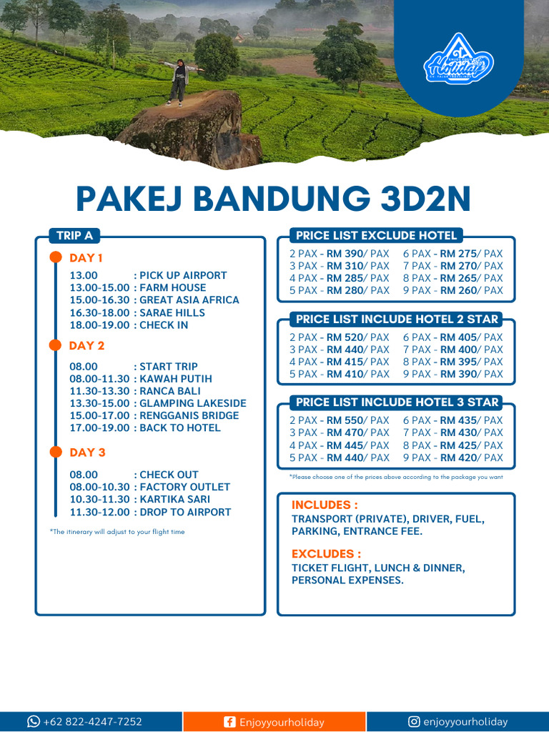 Itinerary Bandung 3D2N | Download Free PDF | Fee | Payments