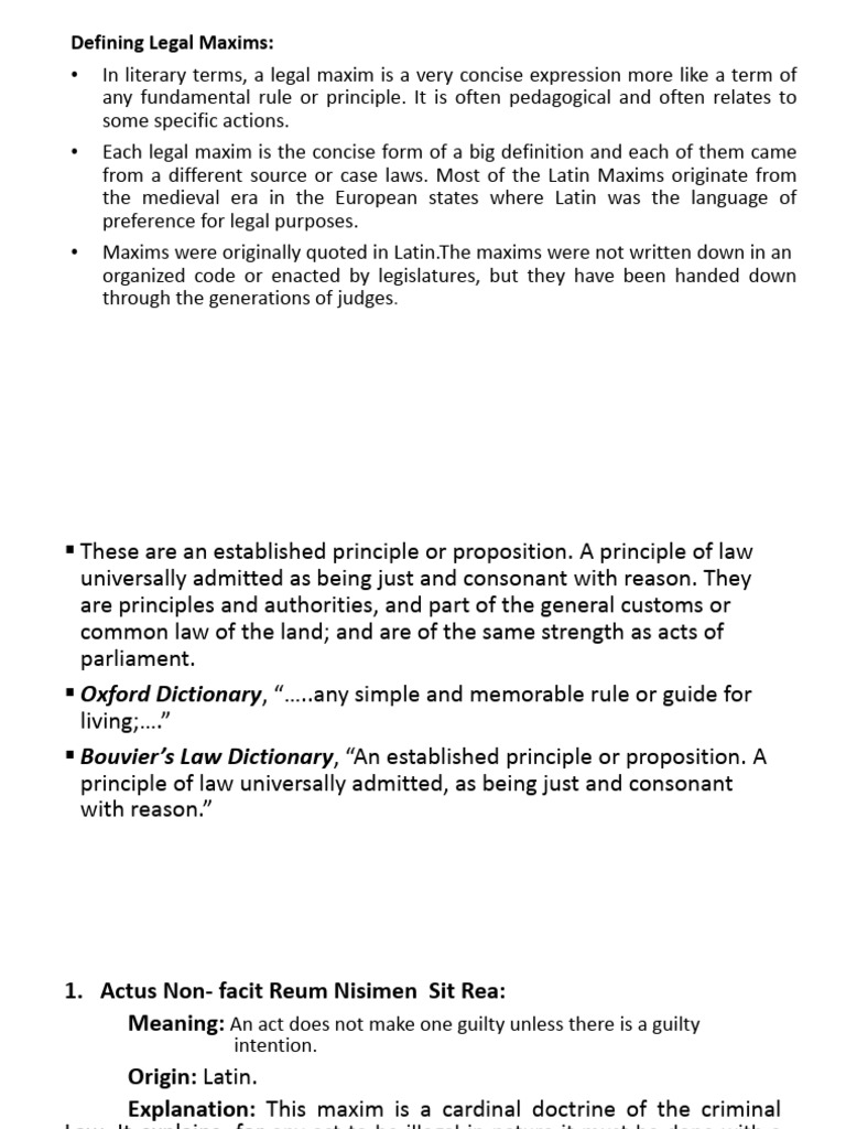 Legal Maxims Unit 2 | PDF