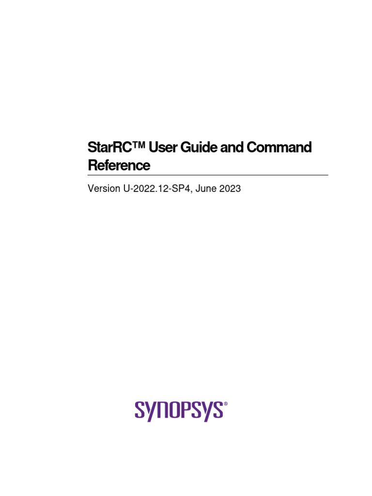 StarRC™ User Guide and Command Reference | Download Free PDF | License | Proprietary Software