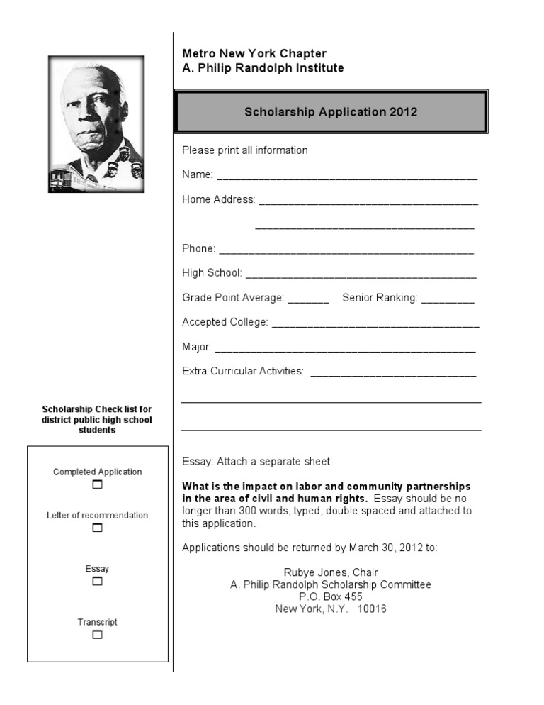 Scholarship Checklist for High School Students | PDF | Schools