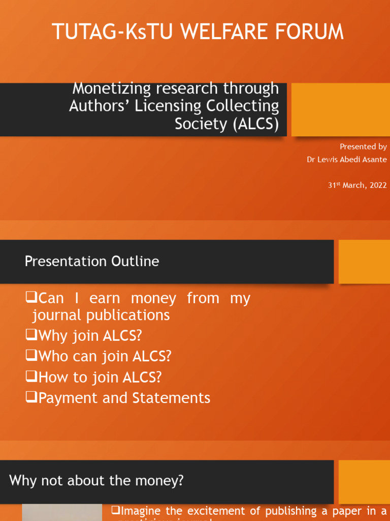 ALCS Presentation TUTAG | PDF | Payments | Money