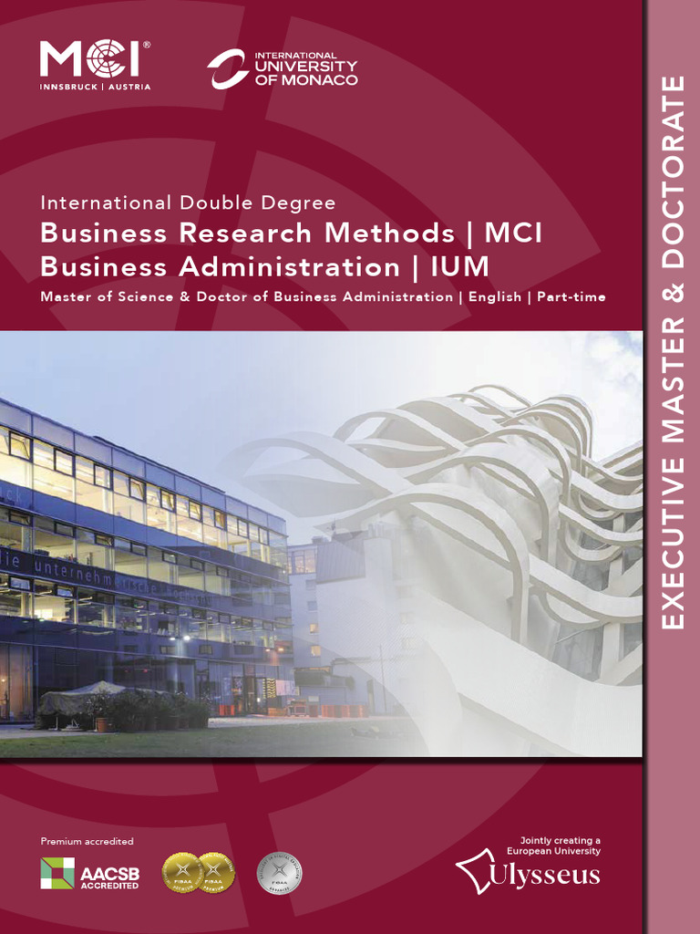 MSc-DBA-EE Broschuere | PDF | Academic Degree | Master's Degree