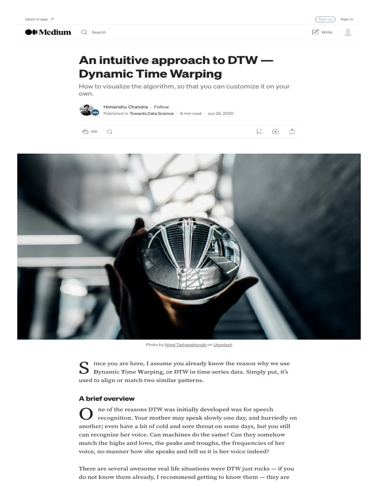 An Intuitive Approach To DTW - Dynamic Time Warping | PDF | Applied ...