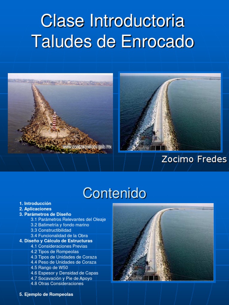 Curso de Hidraulica Maritima Clase Enrrocados A | PDF | Dique | Cuerpos ...