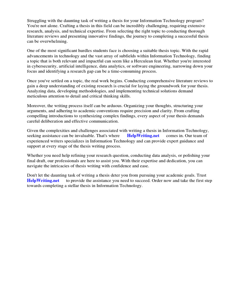 Suggested Thesis Topic for Information Technology | PDF | Thesis ...