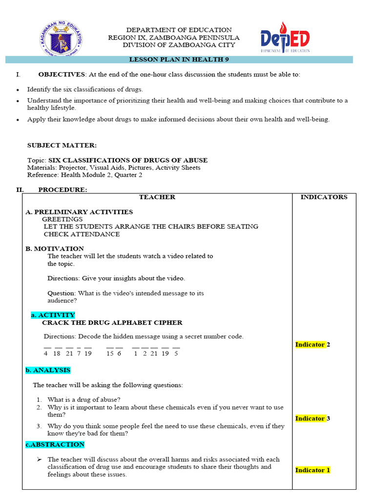 Lesson-Plan-in-HEALTH-9 | PDF | Stimulant | Psychoactive Drugs