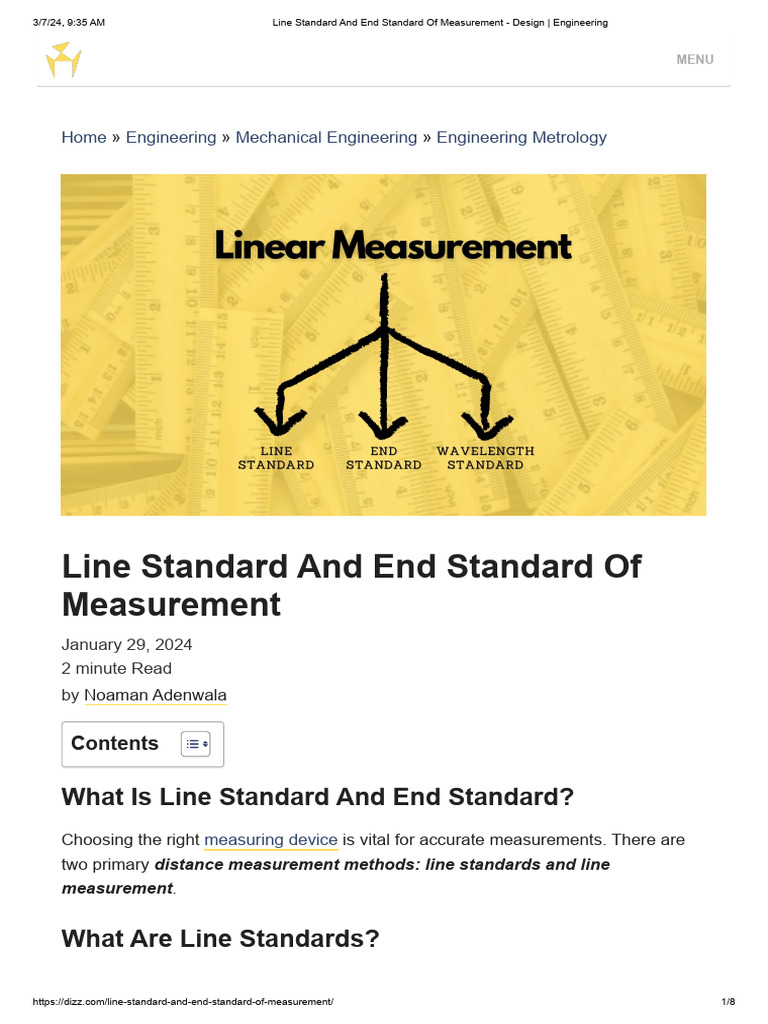 Line and End Standards in Measurement | PDF | Measurement | Accuracy ...