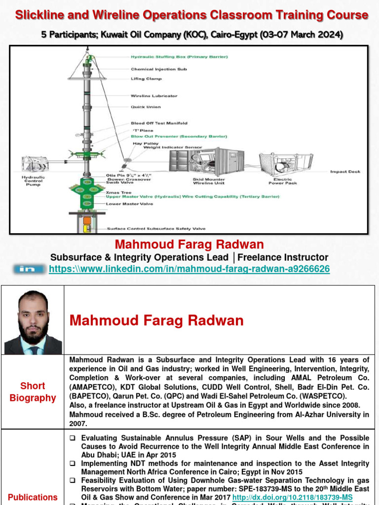 Slickline and Wireline Op. Course Summary in Mar-2024 | PDF | Casing ...