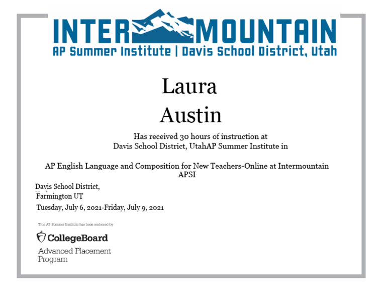 Austin-Apsi Certificate | PDF
