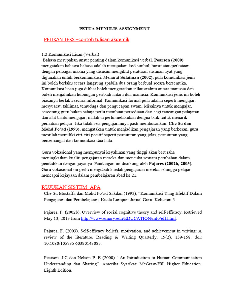 Petua Menulis Assignment | PDF | Career & Growth | Language Arts ...