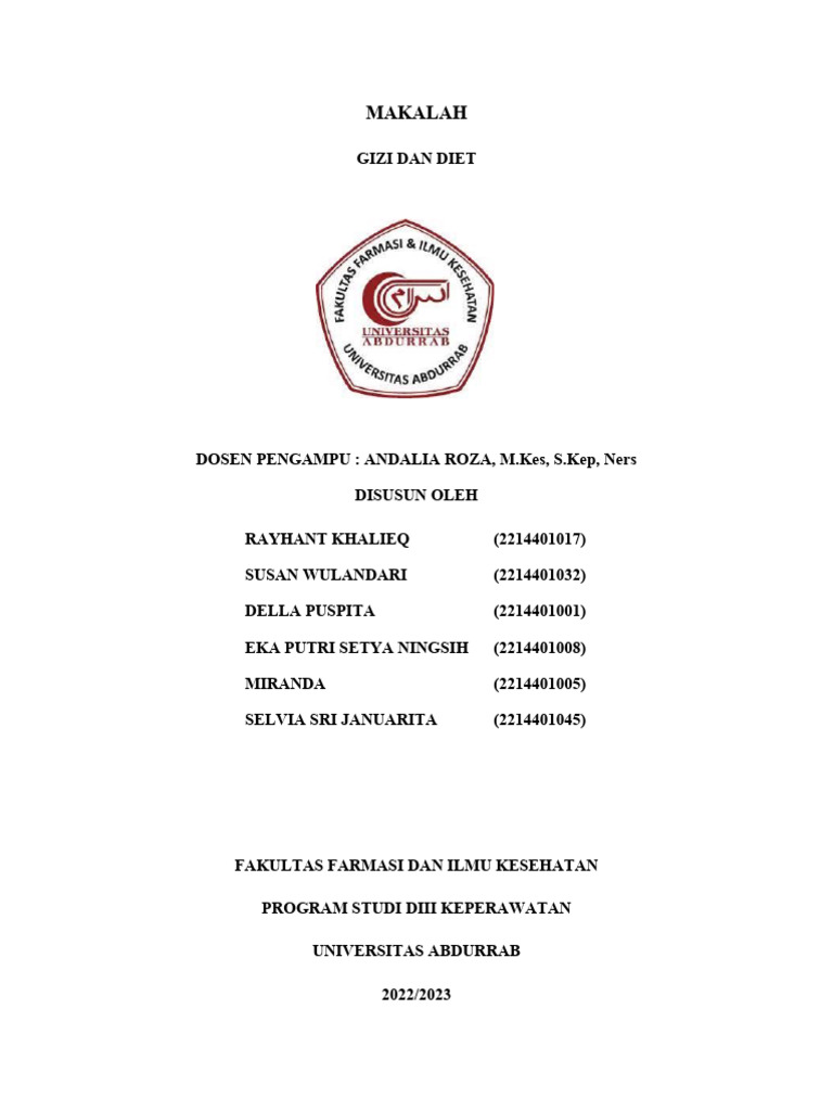 MAKALAH Gizi Diet | PDF