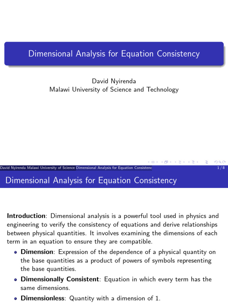 Introduction To Dimensional Analysis III | PDF | Teaching Methods ...