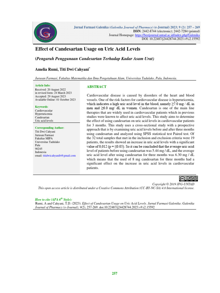 15592-Article Text-56684-1-10-20231001 | PDF | Atherosclerosis | Coronary Artery Disease