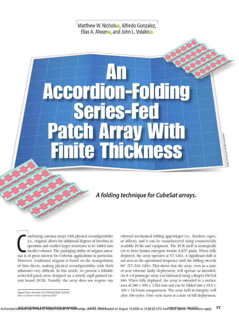 An Accordion-Folding Series-Fed Patch Array With Finite Thickness A Folding Technique For ...