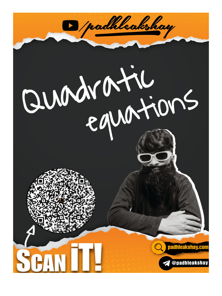 Chapter 4 Quadratic Equations | Download Free PDF | Equations | Quadratic Equation