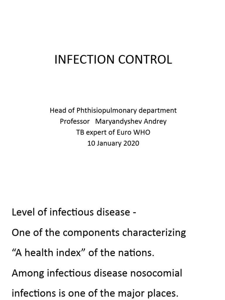 Infection Control 1 | PDF | Infection | Tuberculosis