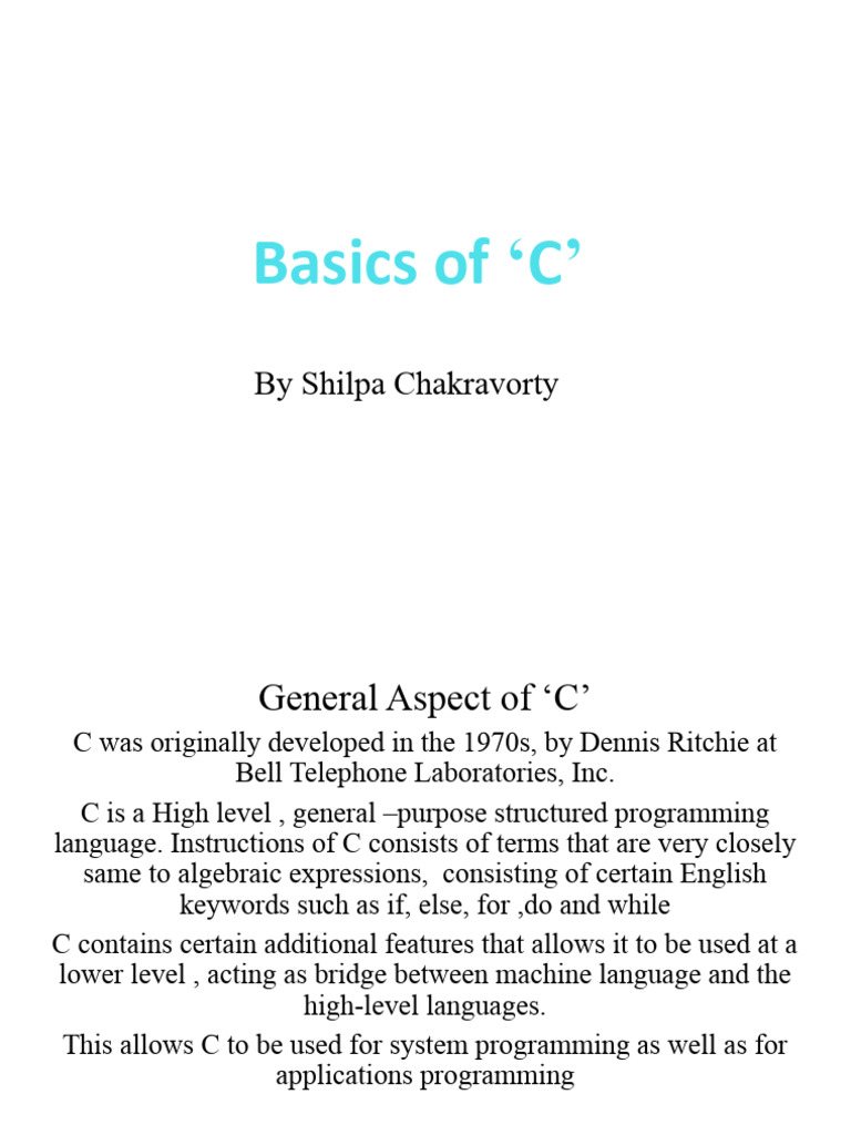 Basics of C | PDF | Arithmetic | Computer Science