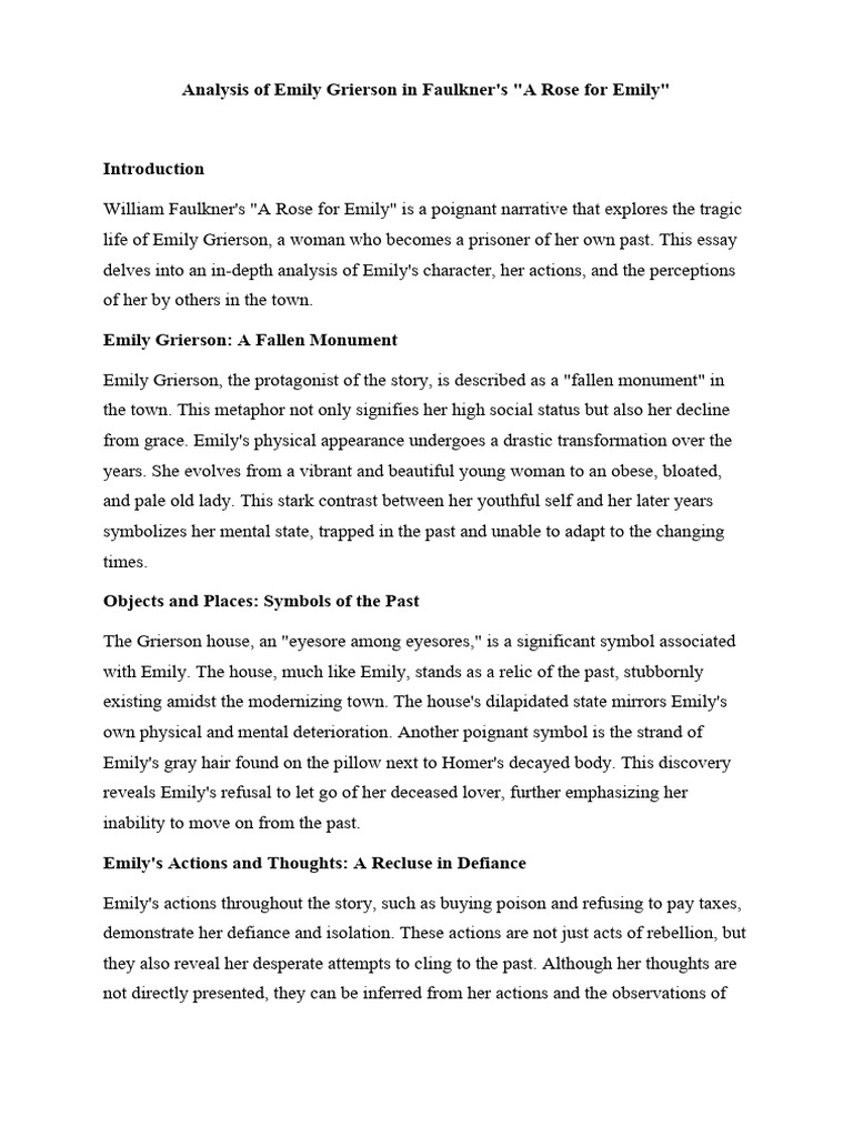 A Rose For Emily | PDF | General Fiction