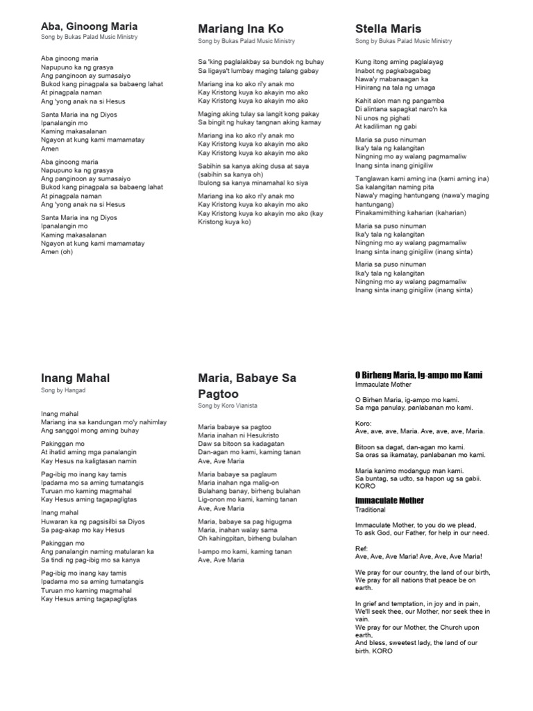 Marian Songs | PDF
