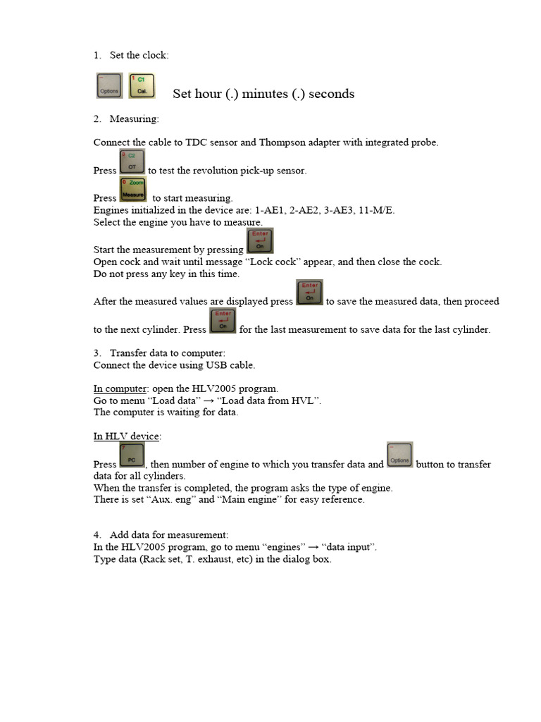 Engine Measurement and Data Transfer Guide | PDF
