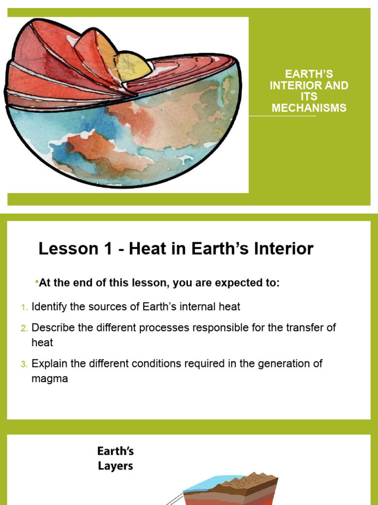 ES Q2 M2 Earths Interior and Its Mechanisms | PDF | Magma | Earth