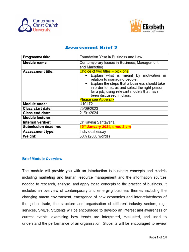 Assessment Brief 2 CIBMM | PDF | Information | Theory