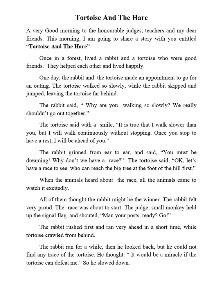 Tortoise and The Hare | PDF