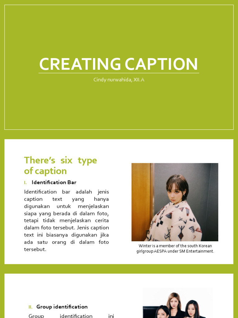 C For Creating Caption | PDF